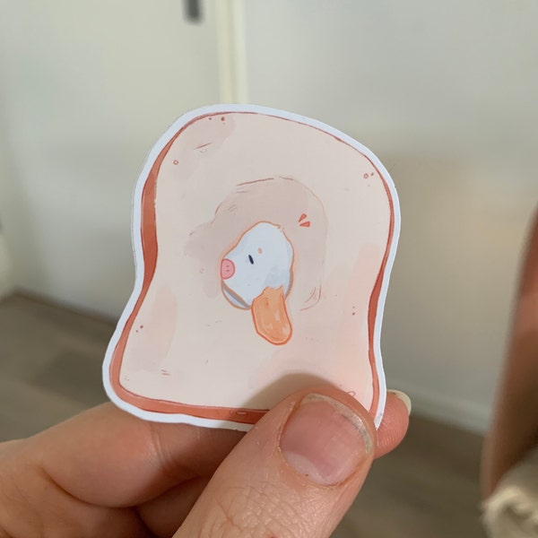 Duck Loaf Sticker | Duck in Bread Sticker | Durable Sticker | Laptop ...