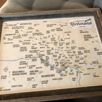 Judgmental Map of Richmond Virginia 10 Postcards - Etsy