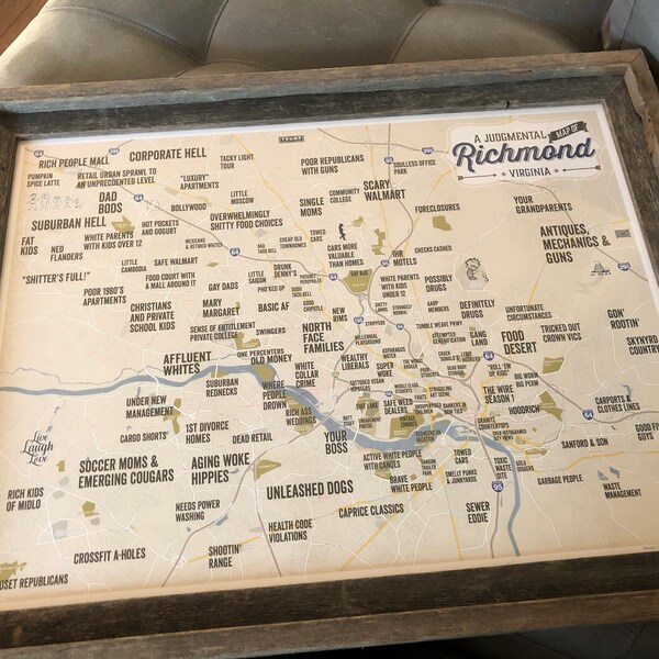 Judgmental Map of Richmond Virginia - 10 Postcards - Etsy