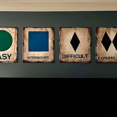 Ski Hill Difficulty vintage Handmade Reproduction Signs - Etsy