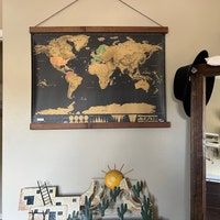 Standard Size Map Hanger Frames for Watercolor World Map - Etsy