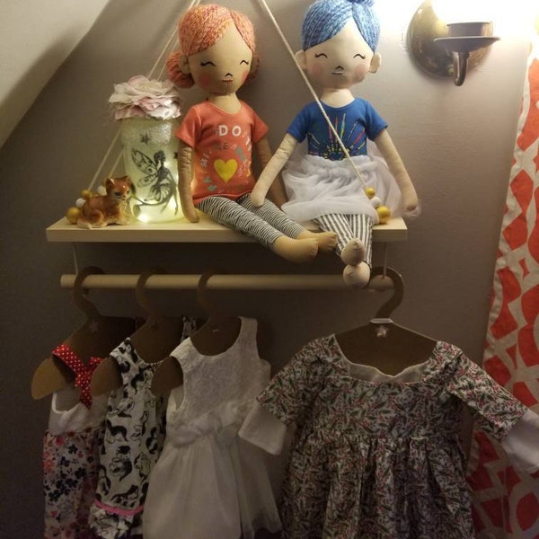 Wall Shelf, Floating Shelf, Wooden Swing Shelf With Accessory Rail ...