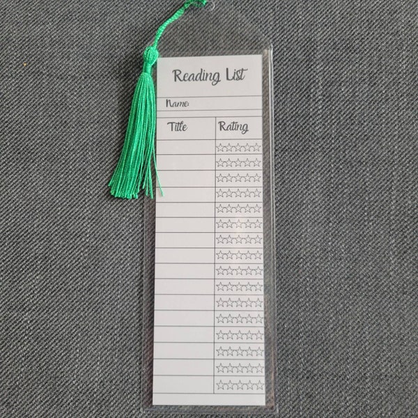 Handmade Book Tracker Reading Tracker Bookmark With Sleeve and Tassel ...