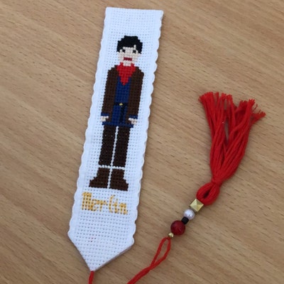 Bookmark Merlin BBC Inspired Character Cross Stitch Bookmark With ...
