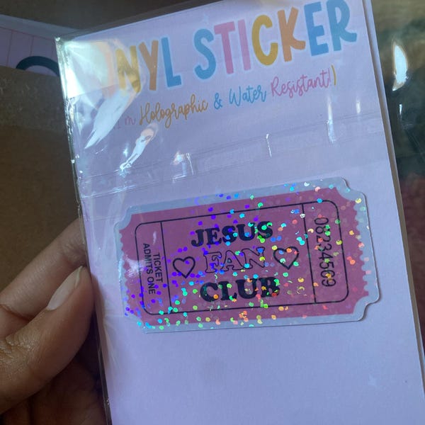 Jesus Fan Club Stub Sticker | Christian Sticker | Faith Sticker ...