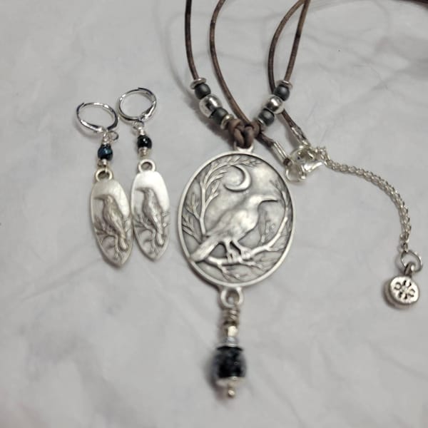 Raven Charm Pendant, Gothic Boho Charm, Nature Earring Charm, Mystical ...