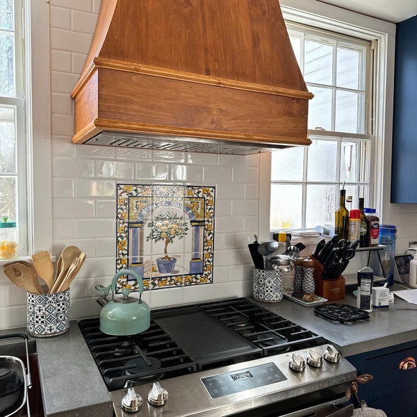 Hand-painted Pine Tree Tile Mural: 6x6 Accent Tiles, Garden Decor - Etsy