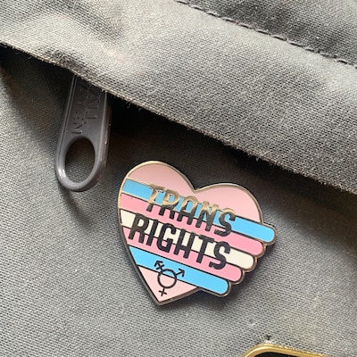 Trans Rights Enamel Pin Equal Rights Badge Trans Flag - Etsy