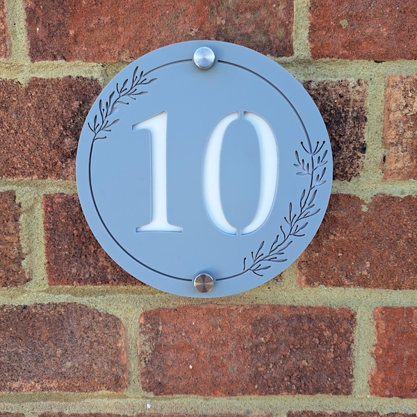 Modern Round Door Number Sign, House Number Plaque - Etsy