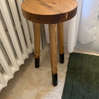 Handcrafted Wooden Stool. the Willow Tripod Dipped-legged Round Top ...