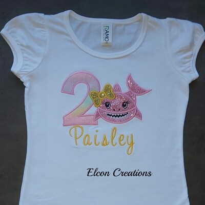 Shark Applique, Shark Number 2 Birthday Number 2 Machine Embroidery ...