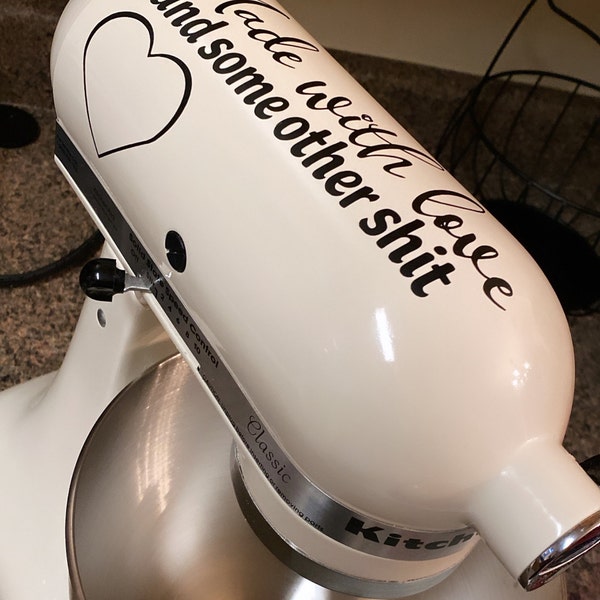 Kitchenaid Mixer Decal, Made With Love Mixer Decal, Mini Decal, Gift ...