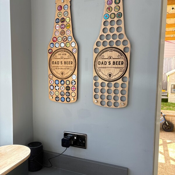 Personalised Beer Bottle Wall Art for Home, Beer Cap Collector, Bottle ...