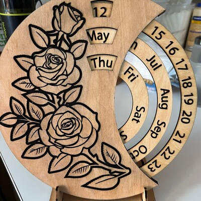 Circle Perpetual Calendar for Wall or Desk Watermill - Etsy
