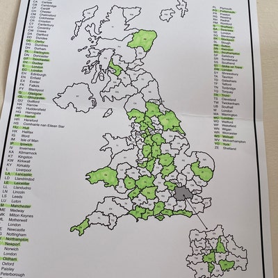 A3 UK Postcode Map Digital Download Printable Small Business Etsy ...