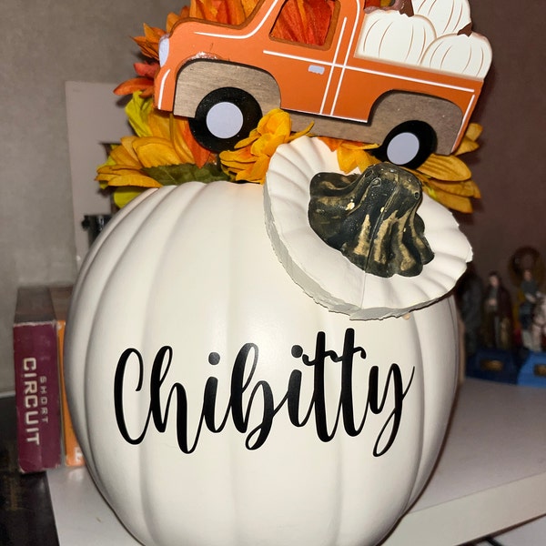 Personalized Pumpkins, Fall Faux Pumpkins, Last Name Pumpkins, Porch ...