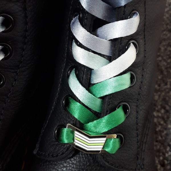 Agender Lace Locks — Subtle LGBT Pride Shoelace Enamel Badge Shoe Charm ...