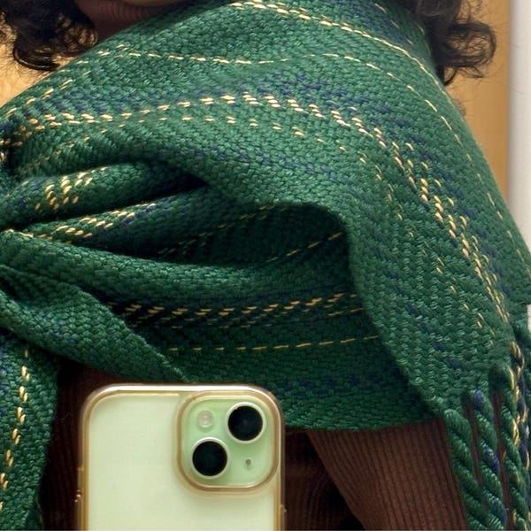 Forest Green Scarf /HEAVYWEIGHT Winterwear / Handwoven Scarf / Merino ...