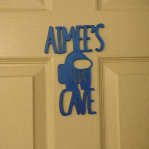 Among Us SUS, Personalized Custom Sign, Any Name, Bedroom Door or Wall ...