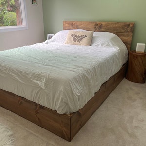 Plank Standing Platform Rustic Modern Platform Bed Frame and - Etsy