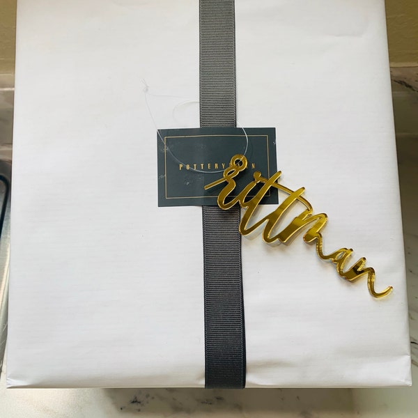 Personalized Name Gift Tag, Acrylic Christmas Gift Tag, Stocking Gift ...