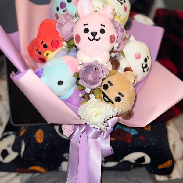 Plushies Bouquet. Kpop Boy Band Bouquet. Lavender Bouquet. Birthday ...