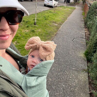 Sherbert Ribbed Knit Knot Pigtail Bows, Orange Pigtail Bows, Summer ...