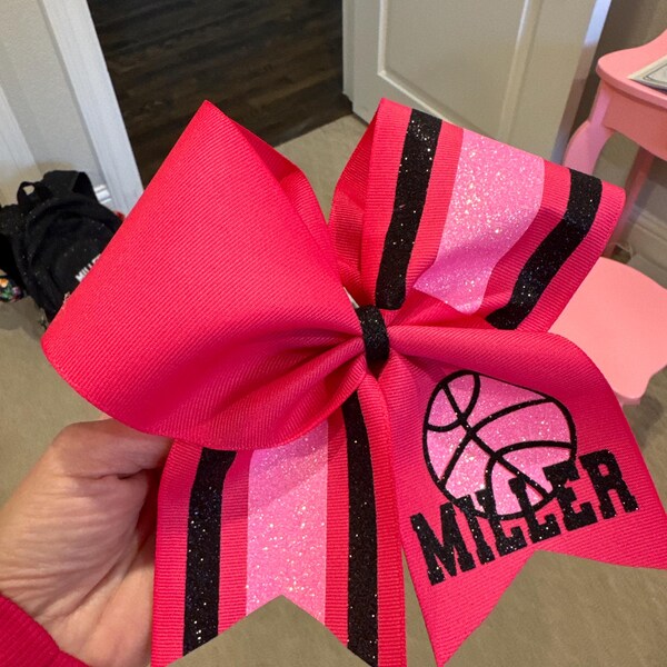 Cheer Bow With Football Laces, Paw Print Cheer Bow, Cheerleader Bows ...