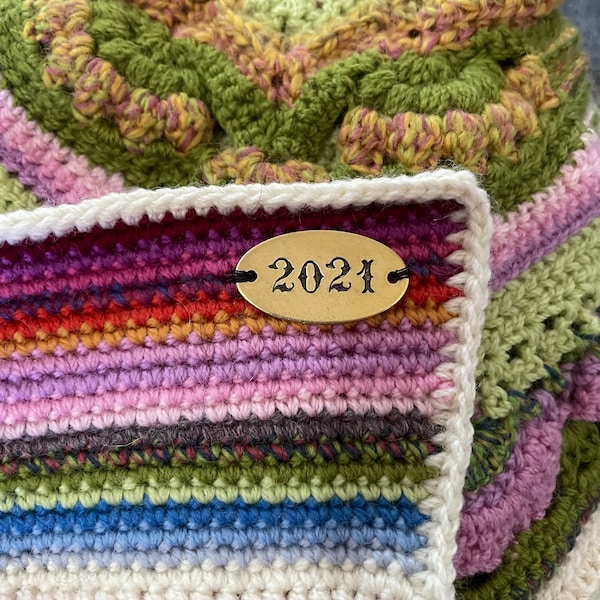 Custom Year or Date Tags - Hand Punched Brass and Metal Tag or Plate ...