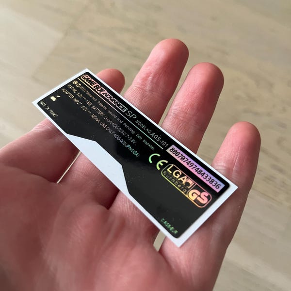 Gameboy Advance Sp Holographic Back Stickers - Etsy