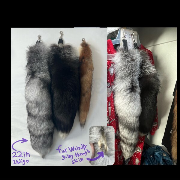 Eco Friendly Frost/indigo Fox Tails - Etsy