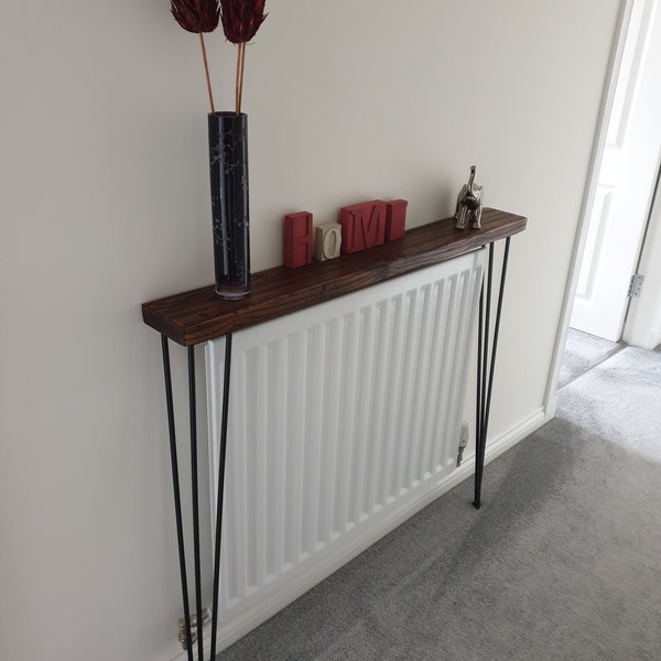 RUSTIC CONSOLE TABLE (narrow) - Radiator Cover, Recycled Scaffold Board ...