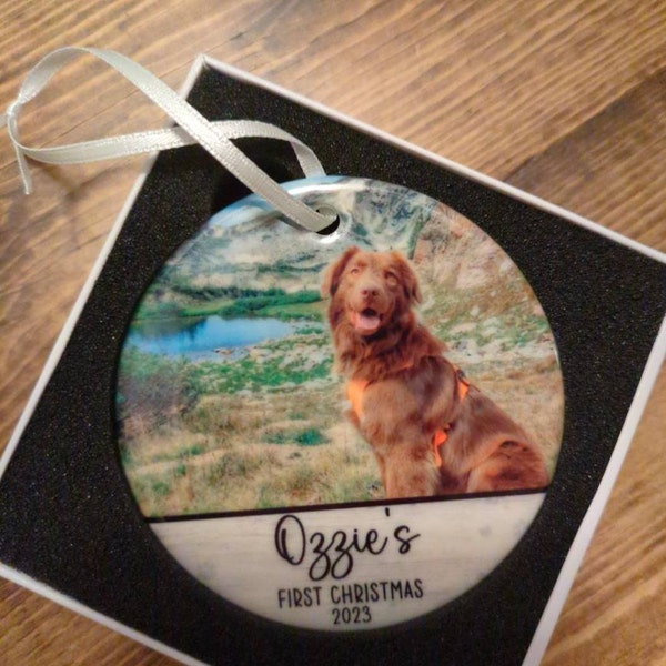 Puppies First Christmas Ornament - Custom Dog Picture Ornament ...