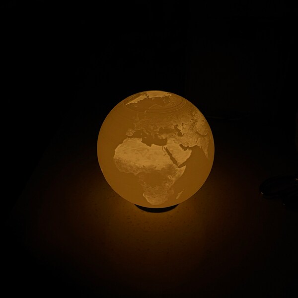3D Printed Lithophane Globe Moon - Handcrafted Decorative Lighting - Etsy