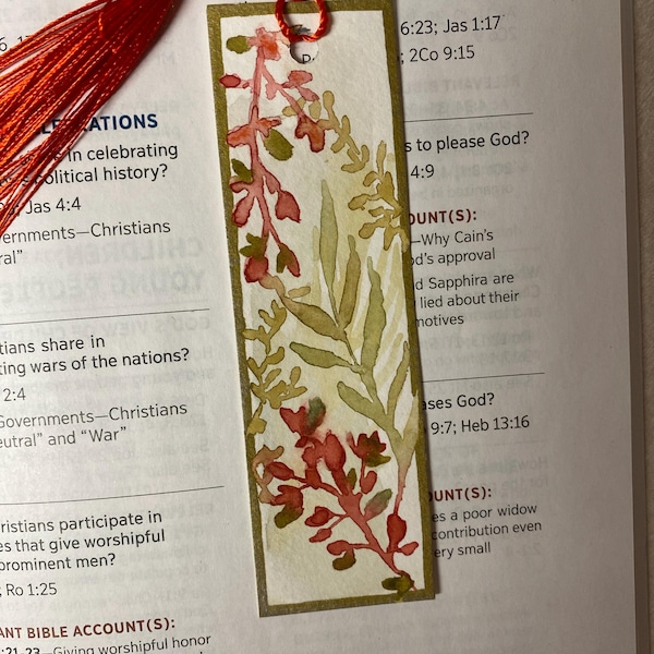 Watercolour Bookmark - Gold + Blue Gradient - Etsy