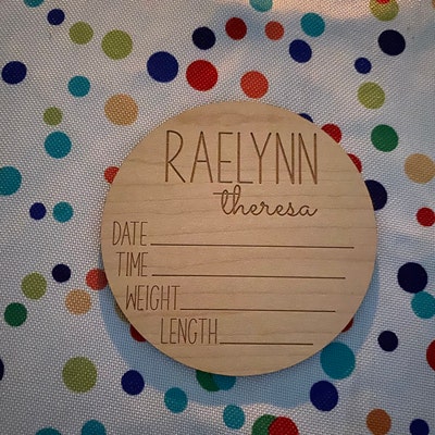 Baby Birth Announcement Sign, Birth Announcement Circle, Baby Birth ...