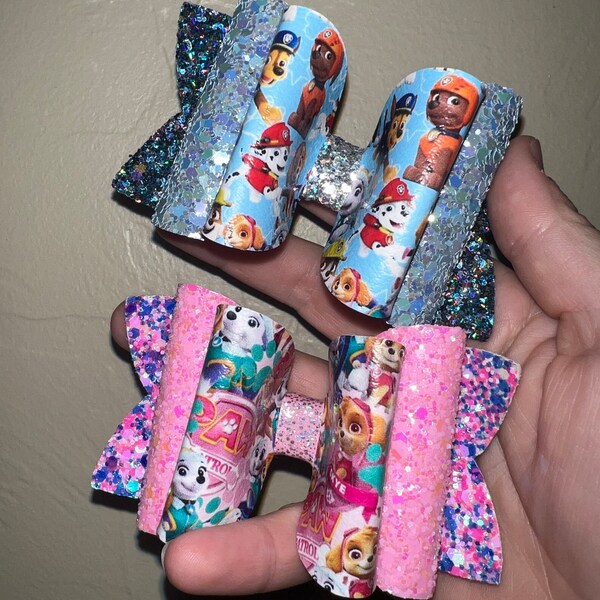 Snoopy Bow Red Glitter Hair Bow Valentines Glitter Bow - Etsy