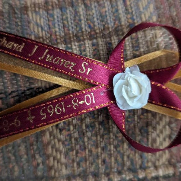 Personalized Funeral Ribbon Favors: Custom Memorial Ribbons With Pin - Etsy