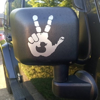 Set of 2 Sea Turtle Hand Wave Decals for Jeep Side Mirrors Hand Wave ...