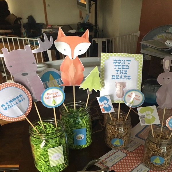 Woodland Birthday Party Decorations, Woodland Birthday Party Invitation ...