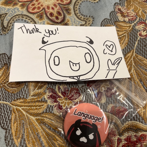 Badboyhalo "language!" Pin| MCYT Button - Etsy
