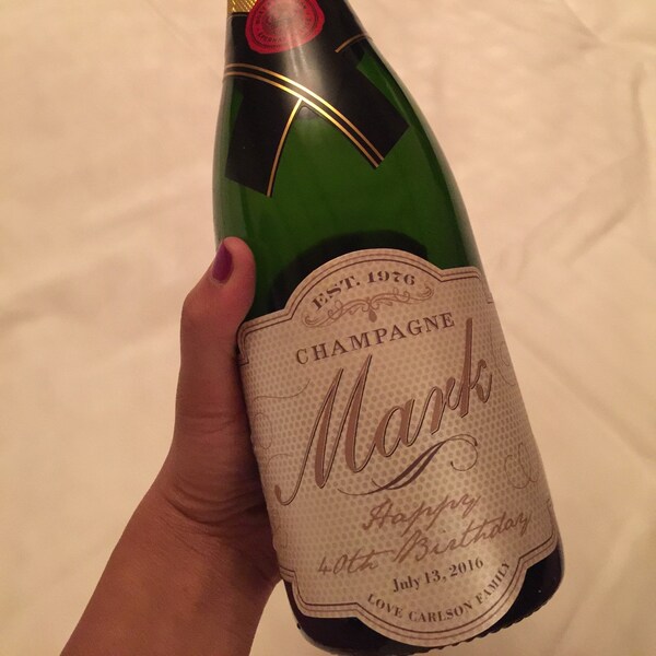 Personalised Champagne Label - Etsy