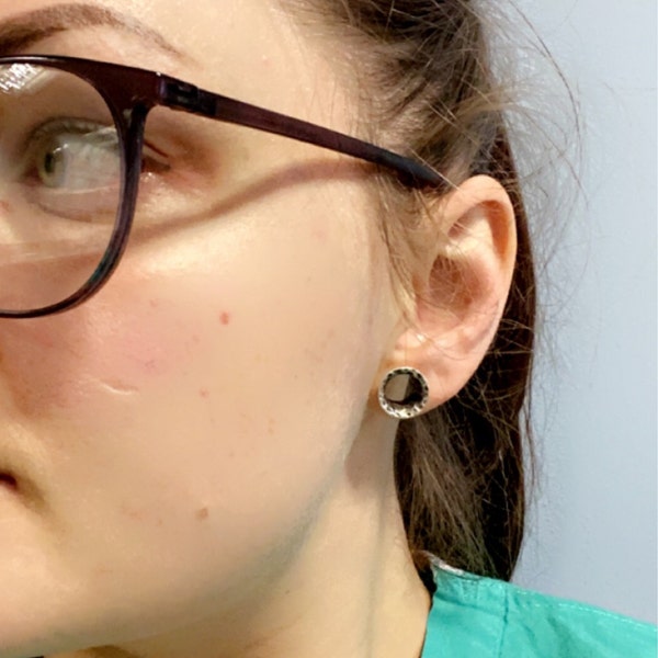 Hammered Silver Ear Tunnel, Gauge Earrings for Stretched Ears, Plug ...