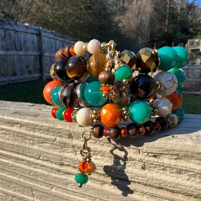 Fall Necklace Natural Gemstone Necklace Agate Necklace - Etsy