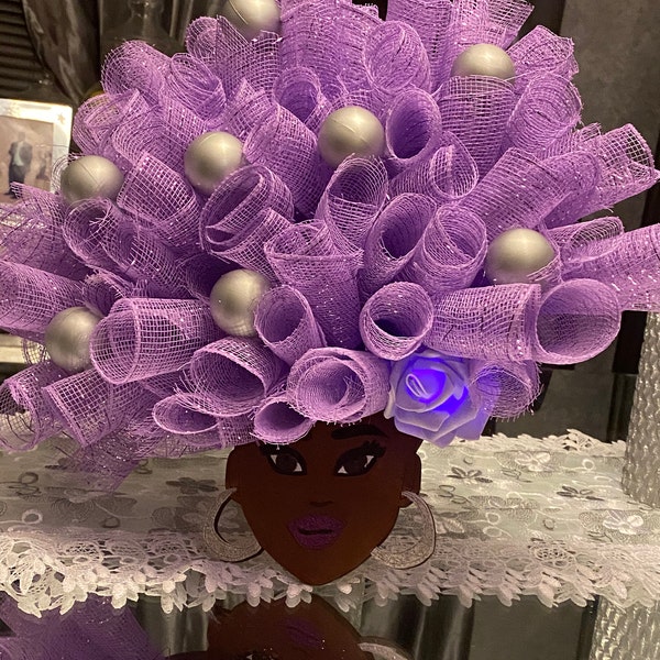 Diva Wreath Rail: Afro Woman Door Hanger, Black Girl Magic (tutorial ...