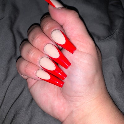 Ferrari Frenchies Red French Tip Press on Nail Set - Etsy