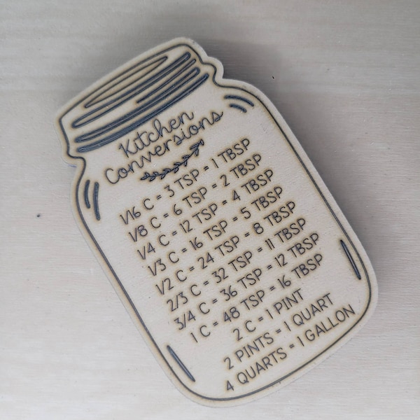 Mason Jar Magnet SVG Kitchen Conversions Magnet SVG Glowforge Mason Jar ...