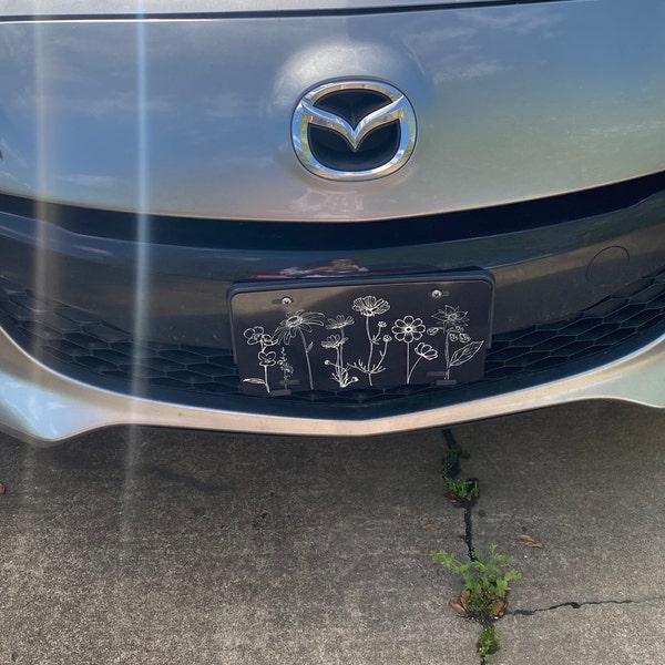 Hand-drawn Wildflower Car Tag: Floral License Plate - Etsy