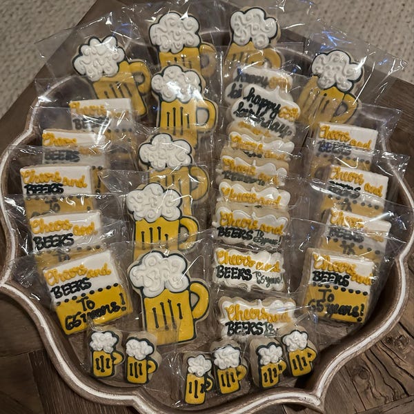 50th Birthday Beers and Cheers Birthday Sugar Cookies - Etsy