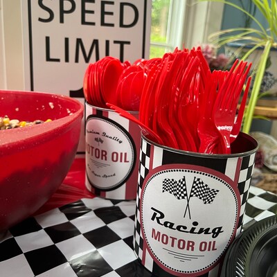 Motor Oil Can Wrappers Party Decoration Race Car Instant Printable - Etsy